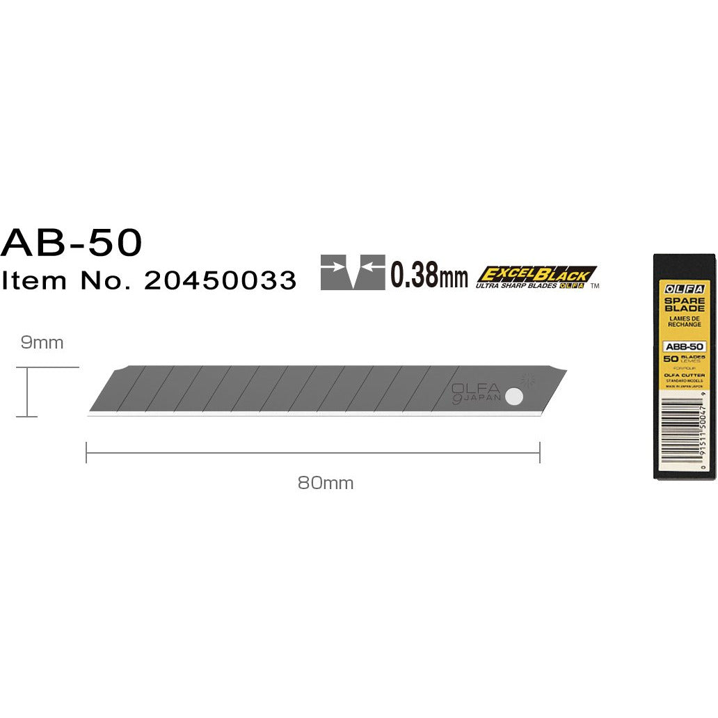 AB-50 Bræk-af knivblade 9mm – Olfa Danmark